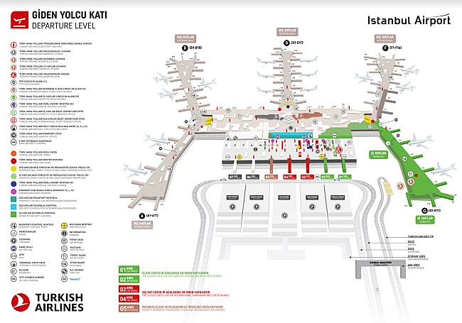 Turkish Airlines - Istanbul (New) Airport Terminal Map